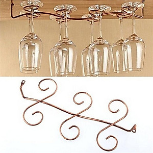 VALINK Stemware Racks, 1Pcs 6/8 Wine Glass Rack, Stainless Steel Wine cup Holder, Stemware Hanging Stand, Under Cabinet Holder, Drinking Glass Storage Organizer Hanger Shelf for Household Bar Tools