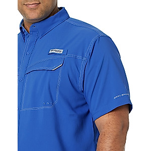 Columbia Men's Low Drag Offshore Short Sleeve Shirt, UPF 40 Protection, Moisture Wicking Fabric, Vivid Blue, X-Large