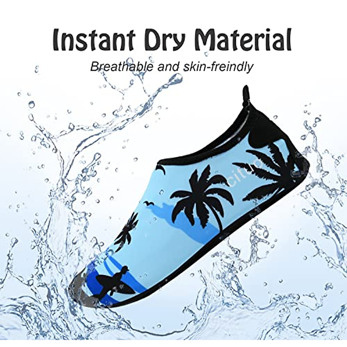 Women's Water Shoes Aqua Socks for Outdoor Beach Swim Surf Yoga Exercise Beach Swim Barefoot Sports Shoes(Beach02, 10-11)