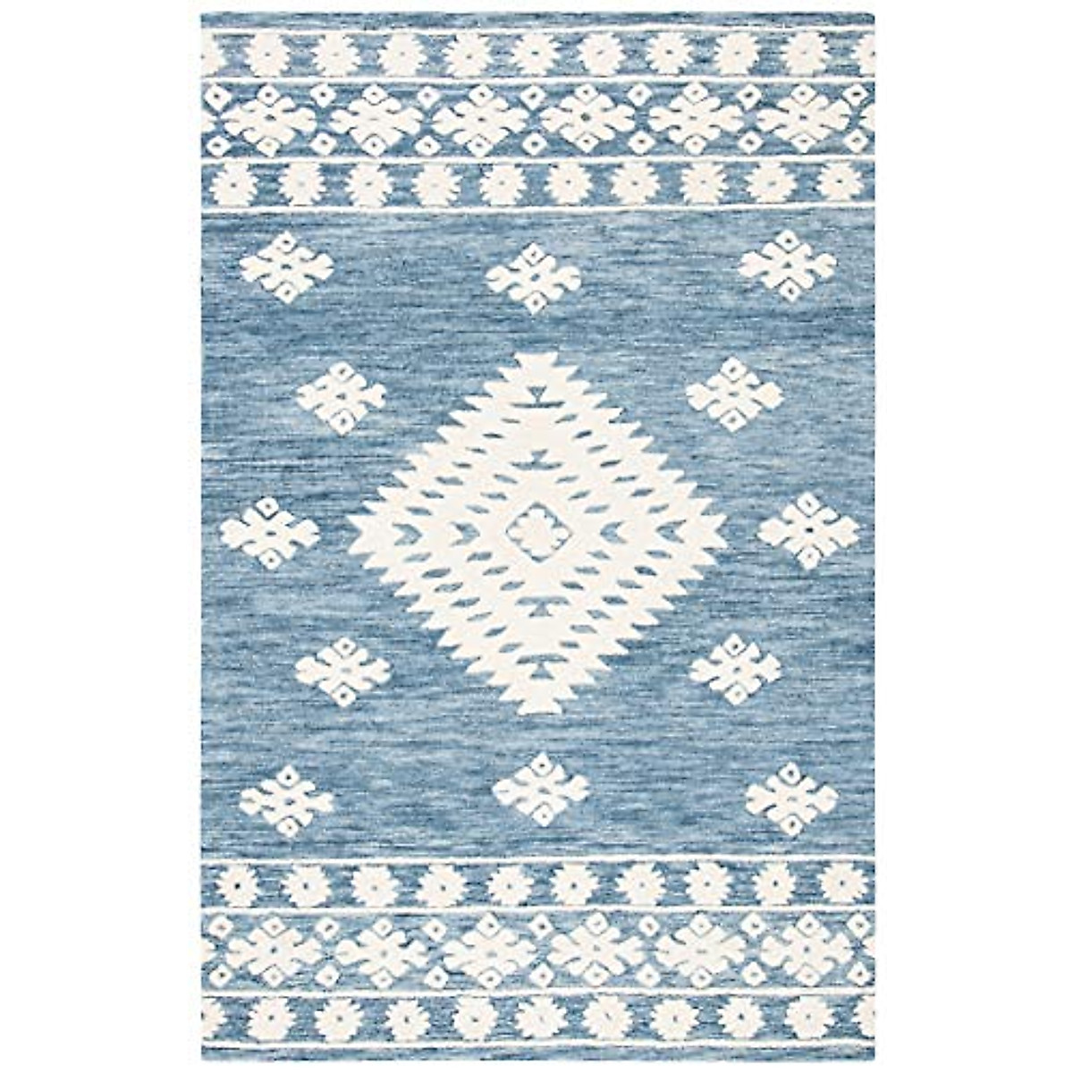 Safavieh Aspen Collection 3' x 5' Navy/Ivory APN550N Handmade Moroccan Boho Tribal Wool Area Rug