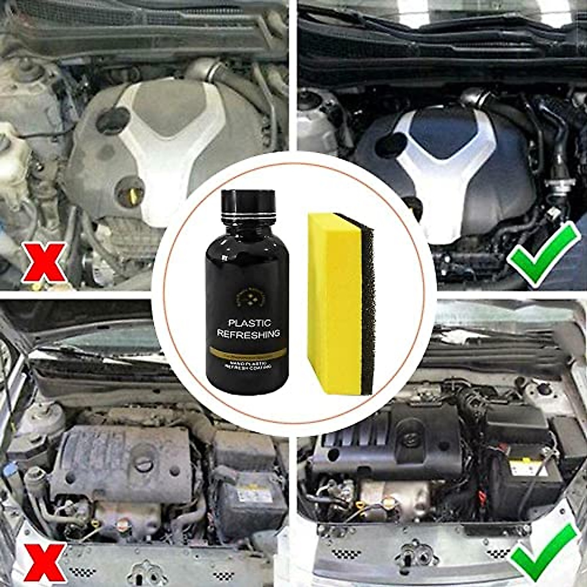 Sumcalio Car Plastic Part Retreading Agent，Auto Leather Refurbishment Paste，Exterior Restorer，Leather Interior Car Cleaner (1pcs)