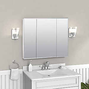 Zenith M36, Beveled Tri-View Medicine Cabinet, Frameless