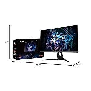 AORUS FI27Q 27" 165Hz 1440P NVIDIA G-SYNC Compatible IPS Gaming Monitor, Built-in ANC, 2k Display, 1 ms Response Time, HDR, 95% DCI-P3, 1x Display Port 1.2, 2x HDMI 2.0, 2x USB 3.0