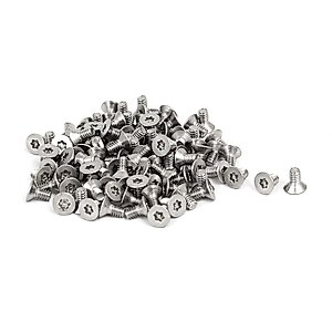 uxcell M2x4mm 304 Stainless Steel Flat Head Torx Anti Theft Machine Screws 100pcs