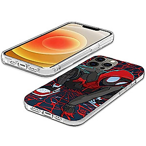 Compatible with iPhone 13 Mini Case Miles Hoodie Movies Super Heroes Morales Flexible Soft TPU Pure Clear Protective Phone Case Cover