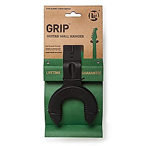 Grip: Professional Grade Guitar Wall Mount – Sturdy Metal Construction, Adjustable Hanger Hook for Electric Acoustic Bass Guitars - Easy Install Into Any Wall, Screws Included