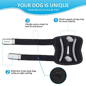 Dog Leg Braces for Rear Legs, Hock Brace for Back Legs with Metal Strips and Safety Reflective Straps for Short Legs, Joint Warps Support for Hind Legs Injuries Sprains Arthritis (XSmall)