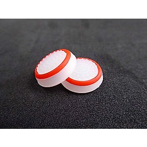 Silicone Thumb Stick Joystick Cap Analog Grip Thumbsticks Cap Cover Case for PS4 PS3 Xbox One Xbox 360 Game Controllers (White-Red)