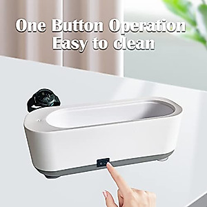 Ultrasonic Jewelry Cleaner Machine, 45KHz Portable and Low Noise Ultrasonic Machine for Jewelry, Ring, Earrings, Necklace, Silver, Retainer, Eyeglass, Watches, Coins, Razors