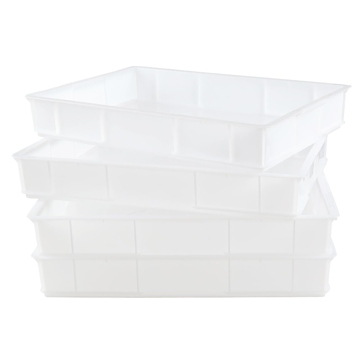 Eagrye 4-Pack Commercial Stackable Pizza Proofing Dough Box, Plastic Bread Container Dough Trays