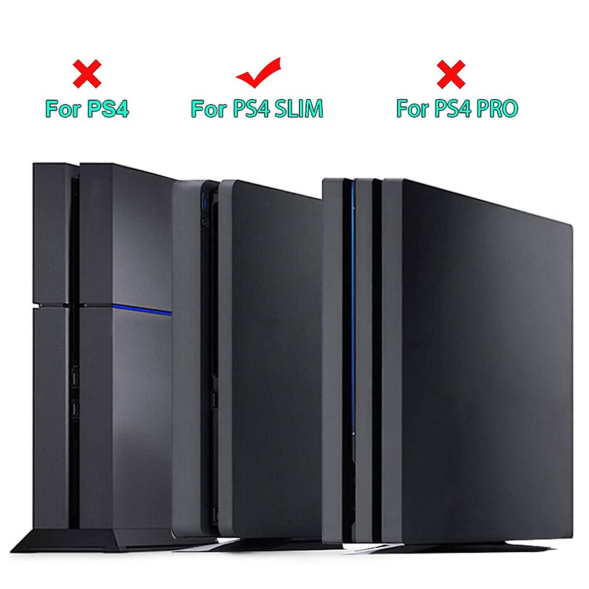 CKXIN Stand for PS4 Slim, Vertical Cooling Base Holder Stand for Playstation 4 Slim Console, Black