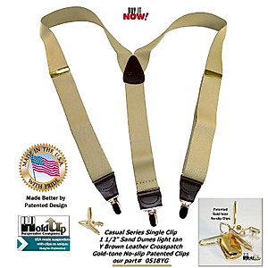 Hold-Up Suspender Company Casual Series Sand Dunes YG Suspenders for Men In the Traditional Y-Back Style with USANo-Slip Clips