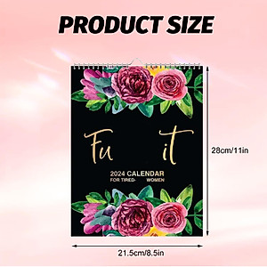 2024 Calendar for Tired Ass Women - Fu-ck It Planner, Funny Swear Word Monthly Gag Gift for Women
