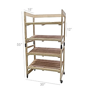 FixtureDisplays® 4-Tier Bakery Bread Rack with Angled Shelves Wooden Display Rack Bread Store Rack 30X18X55" 101143-NPF