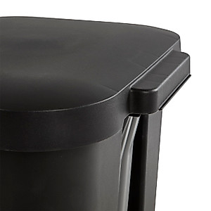 STERILITE 11.9 Gallon StepOn Wastebasket with Lid, Ideal in The Kitchen and Mudroom, Fits a Large 13 Gal Trash Liner, Pedal, Black Lid and Bin, 4-Pack