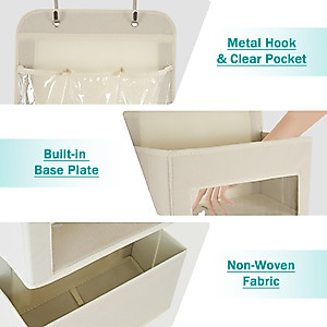 YOUDENOVA Over The Door Organizer, 4-Shelf Door Hanging Organizer, Baby Organizer for Nursery, Beige