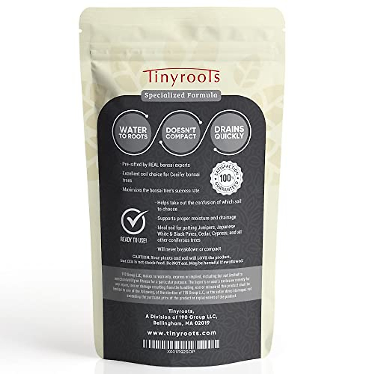 Tinyroots Conifer Bonsai Soil Blend – 2.25 Quarts - Formulated and Pre-Mixed for Junipers, Japanese Black Pines, White Pines, Cedar, Cypress and All Other Conifers