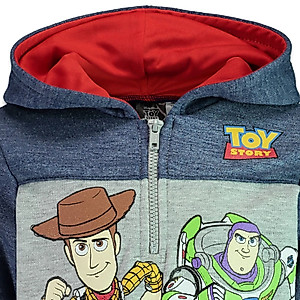 Disney Pixar Toy Story Woody Buzz Lightyear Toddler Boys Fleece Half Zip Hoodie 4T