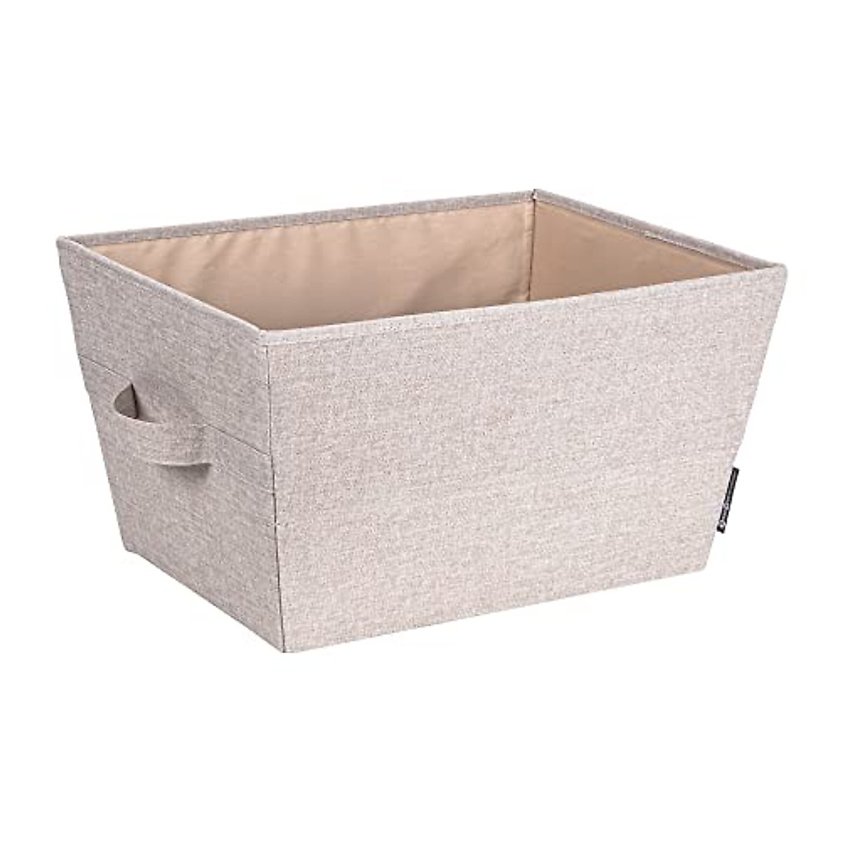 Bigso Tapered Storage Bin | Collapsible Fabric Storage Cubes for Organizing | Foldable Storage Bins for Shelves | Storage Baskets for Closets and Rooms with Handles | 13.4”x17.7”x9.8” | Large | Beige