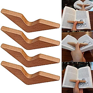 GGFLY 4pcs Wooden Thumb Page Holder Book Mark Thumb Bookmark Fast Reading Tool Handmade Book Reading Holder for Book Lovers