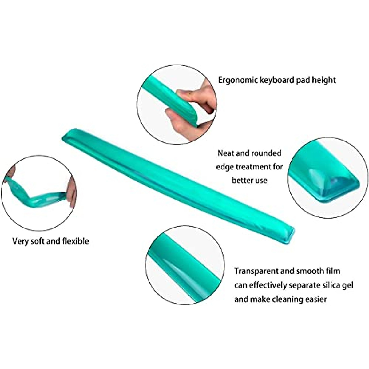 Gel Keyboard Wrist Rest Set Plus - ABRONDA Keyboard & Mouse Wrist Support Pad Office, Computer, Laptop, Mac - Durable, Comfortable and Pain Relief- Black Set