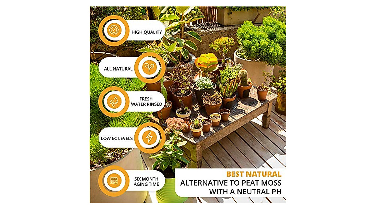 Compressed Coco Coir Block 10 Pounds, Natural Seed Starter with Low EC ...