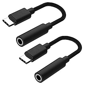 Type C to 3.5mm Headphone Jack Adapter(2 Packs)Type C 3.1 Male to 3.5mm Female Stereo Audio Headphone Cable for Motorola Moto Z Droid, XPS13, Macbook Pro, LeEco Le 2/Max 2 and More Type C Port Devices