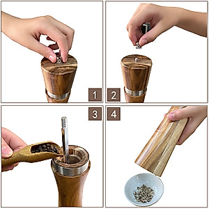 Kasaromi Salt and Pepper Mill -12.40 inch Wooden Salt and Pepper Mill