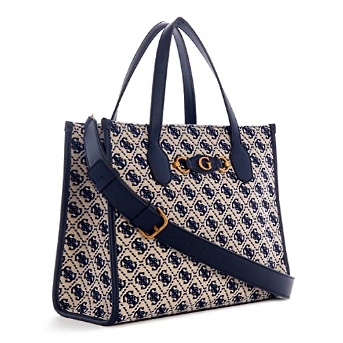 GUESS Izzy 2 Compartment Tote, Navy Logo
