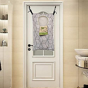 HDHYK Adjustable Space Saving Door Hanging Laundry Hamper with Stainless Steel Hooks