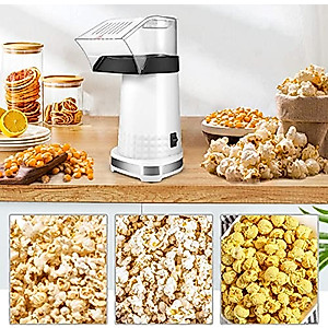 2 Minutes Fast Making Hot Air Popcorn Popper with Measuring Cup1200w Etl Certified, Mini Popcorn Machine BPA Free, No Oil, Diy Flavors, 98% Super High Explosion Rate Air Popper Popcorn Maker for Home, Family Christmas Gifts
