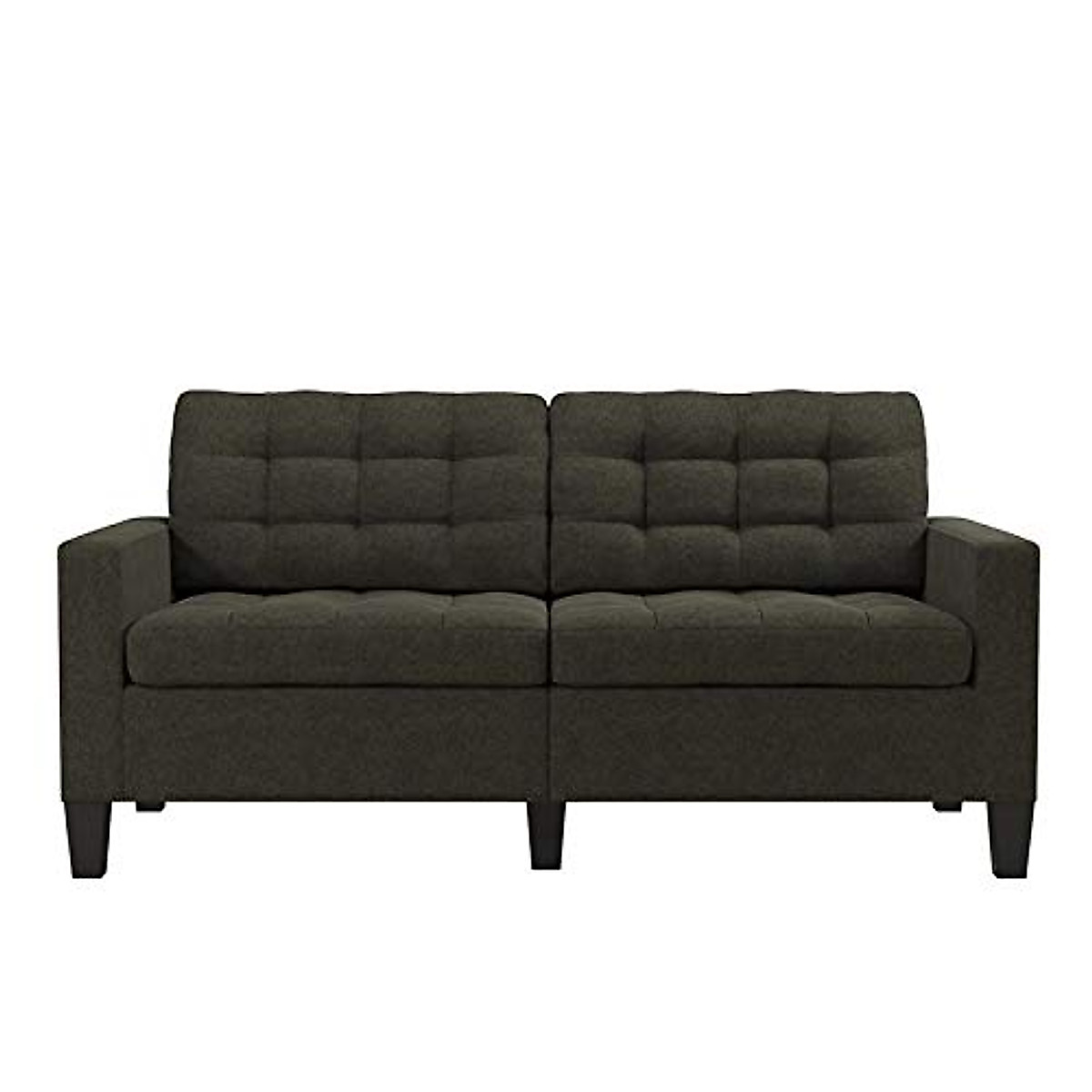 DHP Emily Upholstered Sofa Couch Living Room Furniture, Grey