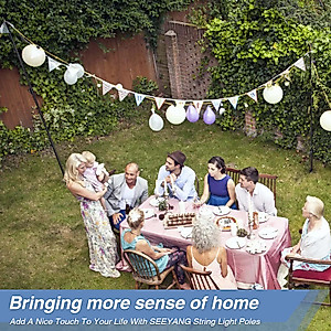 SEEYANG String Light Poles – 1 Pack 10 Ft Poles for Outdoor String Lights, Patio Light Poles for Outside, Light Poles for Outside String Lights Suit for Yard Patio Wedding Party