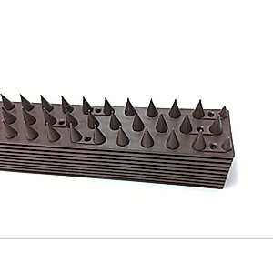 Bird Spikes Durable Pigeon Anti-Climbing Security for Fence Walls, Pack of 10PCS, 14.5FT Brown