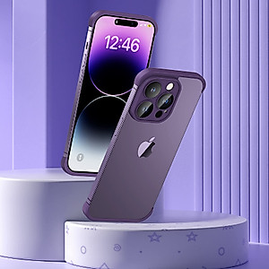 Losin Compatible with iPhone 14 Pro Max Case Borderless Design Camera Lens Protection Thin Lightweight Soft Silicone Frameless Case Shockproof Bumper Cover for iPhone 14 Pro Max 6.7 inch, Purple