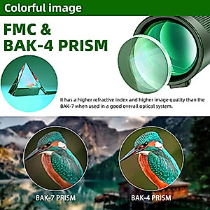 JLHT 40X60 Monocular Telescope High Power Monocular for Adults with Phone Adapter& Tripod& Hand Strap Low Night Vision Monocular Equipped with BAK4 Prism for Bird Watching Hunting Traveling Concert