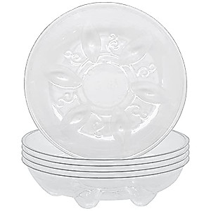 Arcadia Garden Products PS16 6" Heavy Duty Clear Plastic Saucer (Pack of 5), 6", Transparent