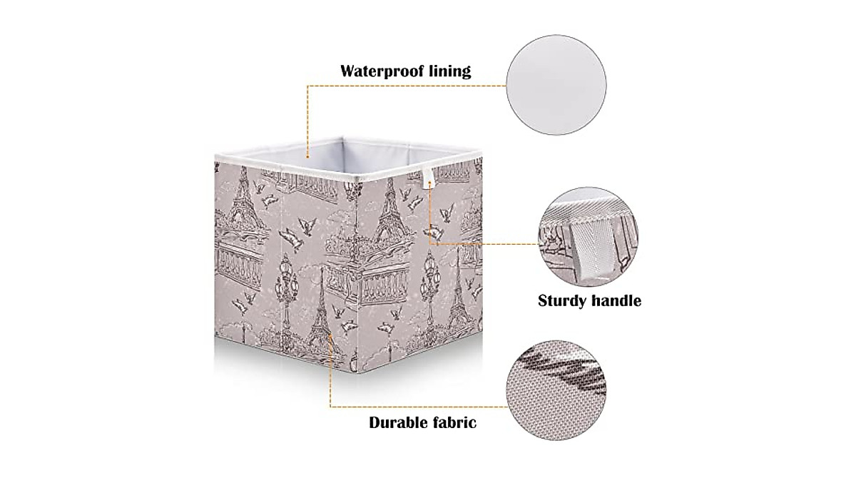 CaTaKu Paris Rose Gold Storage Bins - Collapsible & Stylish Organizer