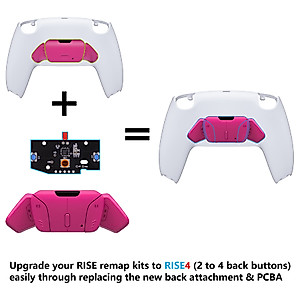 Turn RISE to RISE4 Kit – Redesigned Nova Pink K1 K2 K3 K4 Back Buttons Housing & Remap PCB Board for PS5 Controller eXtremeRate RISE & RISE4 Remap kit - Other Accessories NOT Included