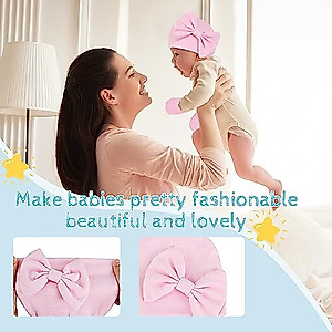 Zando Newborn Baby Girl Hats Soft Beanie Hat Cute for 0-6 Months Infant Toddler Hospital Hat Caps 4 Pack 3 0-3Month