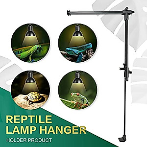 BETAZOOER Reptile Dual Lamp Stand Metal Adjustable Heating Lamp Holder Light Fixture Retractable Ideal for Reptile Glass Terrarium Amphibians/Terrestrial Invertebrates Vivarium