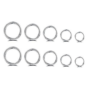 5Pairs Surgical Stainless Steel 16G Sleeper Cartilage Daith Tiny Small Hoop Earrings Mini Septum Hinged Clicker Nose Ring Helix Tragus Piercings Unisex Fashion Huggie Hoops Set 6-14MM (Silver)