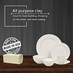 Old Potters Mid High Fire White Stoneware Clay for Pottery | Cone 5 - 10 | Ideal for Wheel Throwing, Hand Building, Sculpting | Great for All Skill Levels | Greenware Clay, 10 lbs.