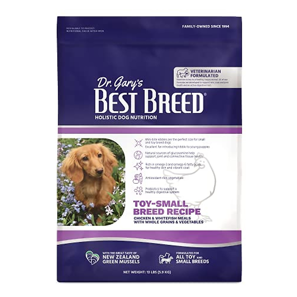 Best Breed Dr. Gary's Small Breed Recipe Made in USA [Natural Dry Dog Food for All Breeds and Sizes] - 13lbs