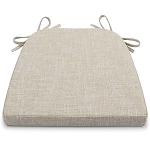Shinnwa Chair Cushions for Dining Chairs Non Slip Kitchen Chair Seat Pads and Cushions with Ties U Shaped Wooden Chair Pads 16 x 16.5 inches Beige