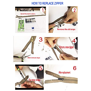 Zipper Repair Kit 255 Pcs Zipper Replacement Kit with Zipper Install Pliers Tool and Zipper Extension Pulls for Clothing Jackets Purses Luggage Backpacks Tents Sleeping Bag