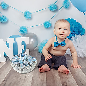 504 Pieces Baby Elephant Stickers Elephant Candy Stickers Labels Elephant Kisses Sticker Chocolate Mini Decorations for Sweet Girl Boy Baby Shower Birthday Party Supplies (Blue)