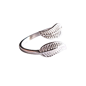 Handmade Silver Leaf Wrap Adjustable Toe Ring, 925 Sterling Silver, Classic Floral Open Toe, Pinky or Knuckle Rings for Women, foot bare jewelry, By MiYa Jewelry Creations