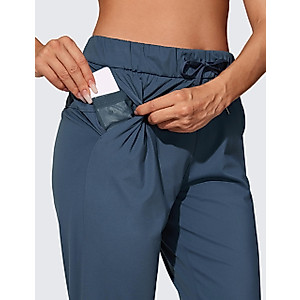 CRZ YOGA 4-Way Stretch Workout Joggers for Women 28" - Casual Travel Pants Lounge Athletic Joggers with Pockets Slate Blue Medium