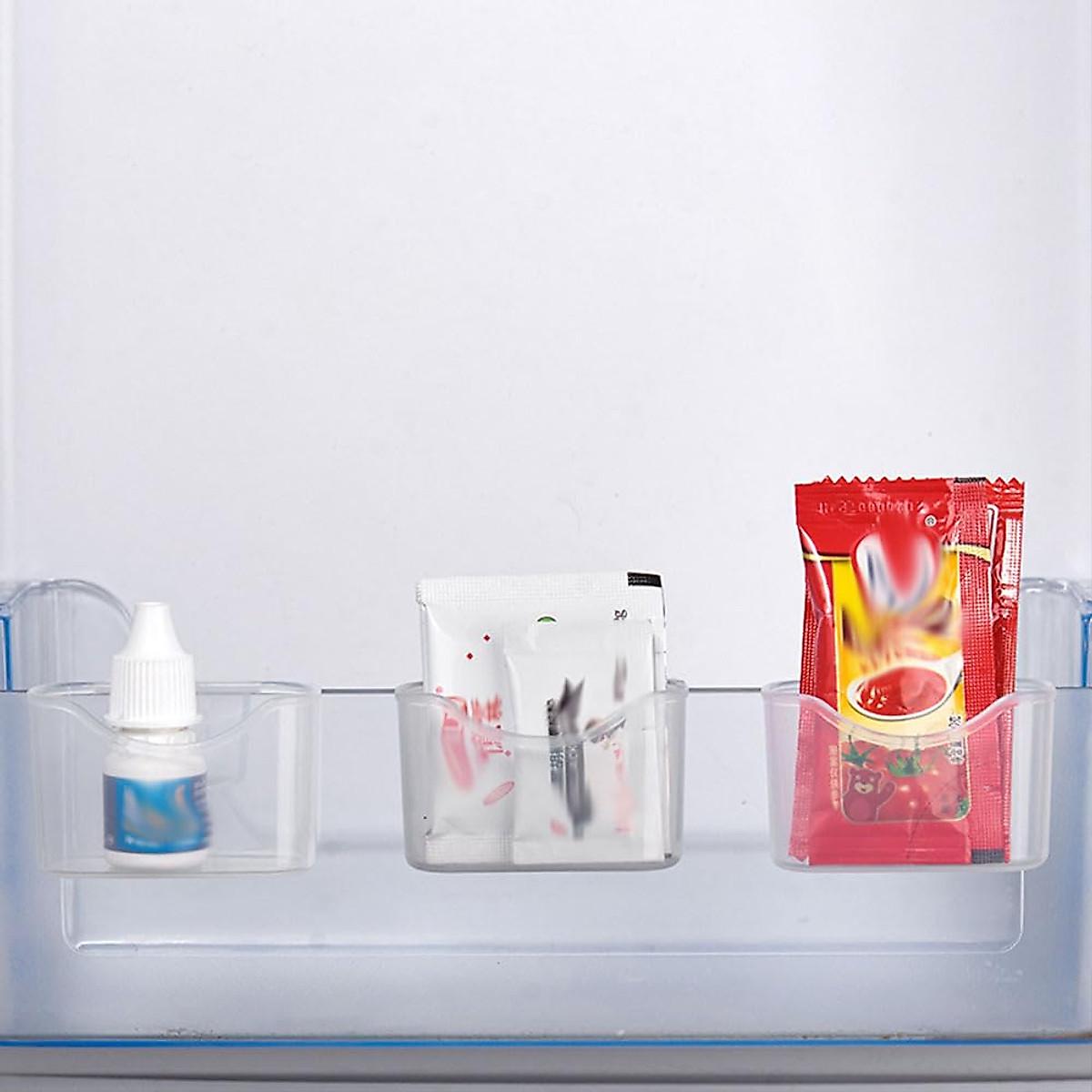 DECHOUS 4Pcs Fridge Space Allocator Refrigerator Door Storage Organizer Hanging Box Cases Refrigerator Plastic Drawer Organizer Cases